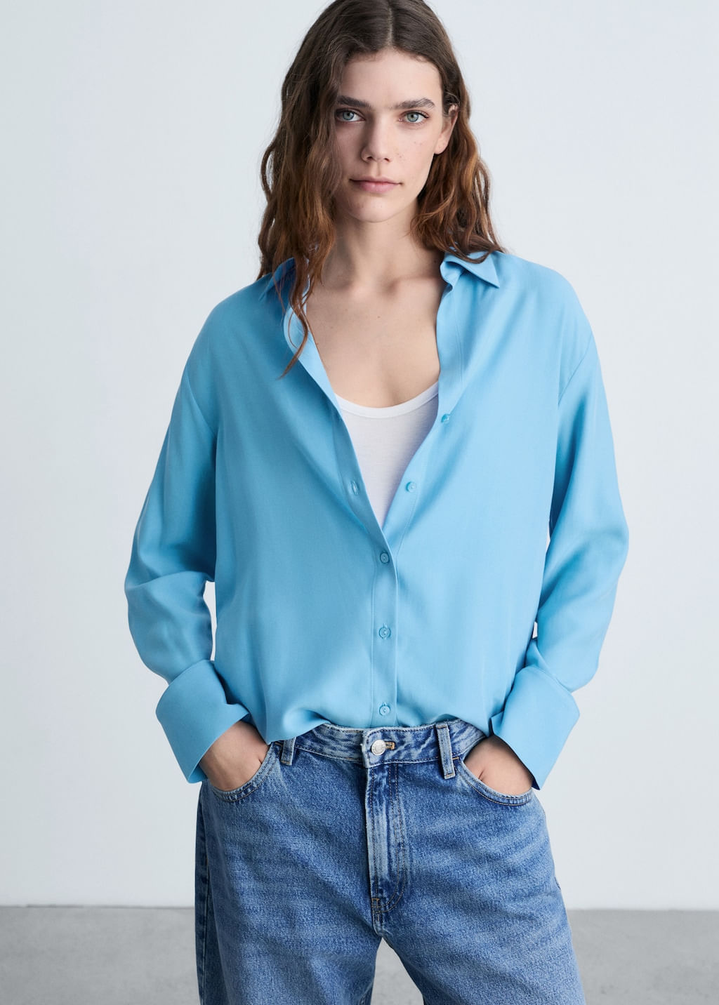 Camisa Lima azul - MANGO Ecuador